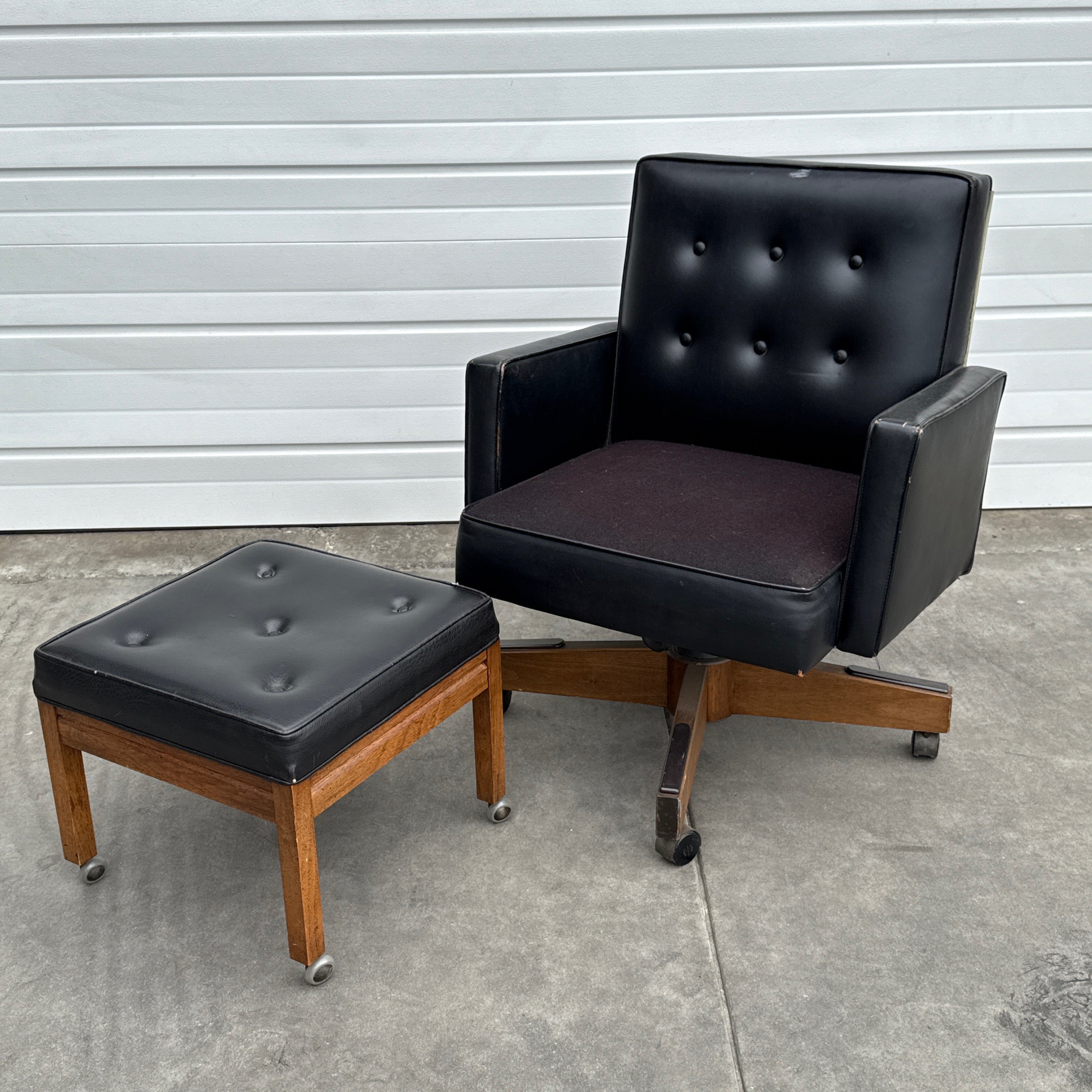 Vinyl Office Chair & Ottoman | MidCenturyMiranda